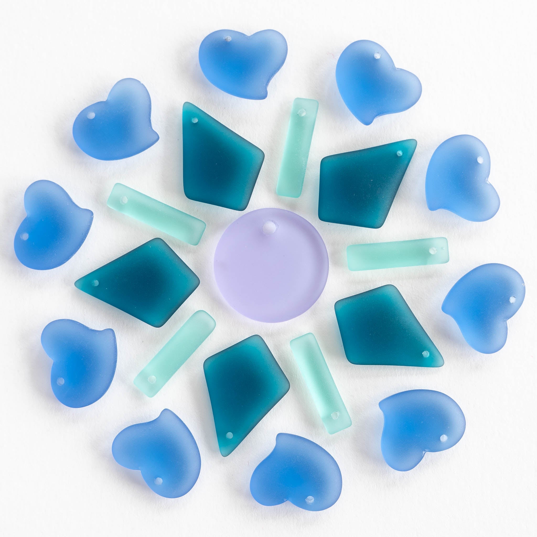 Frosted Glass Beads & Charms | Sea Glass Beads – funkyprettybeads