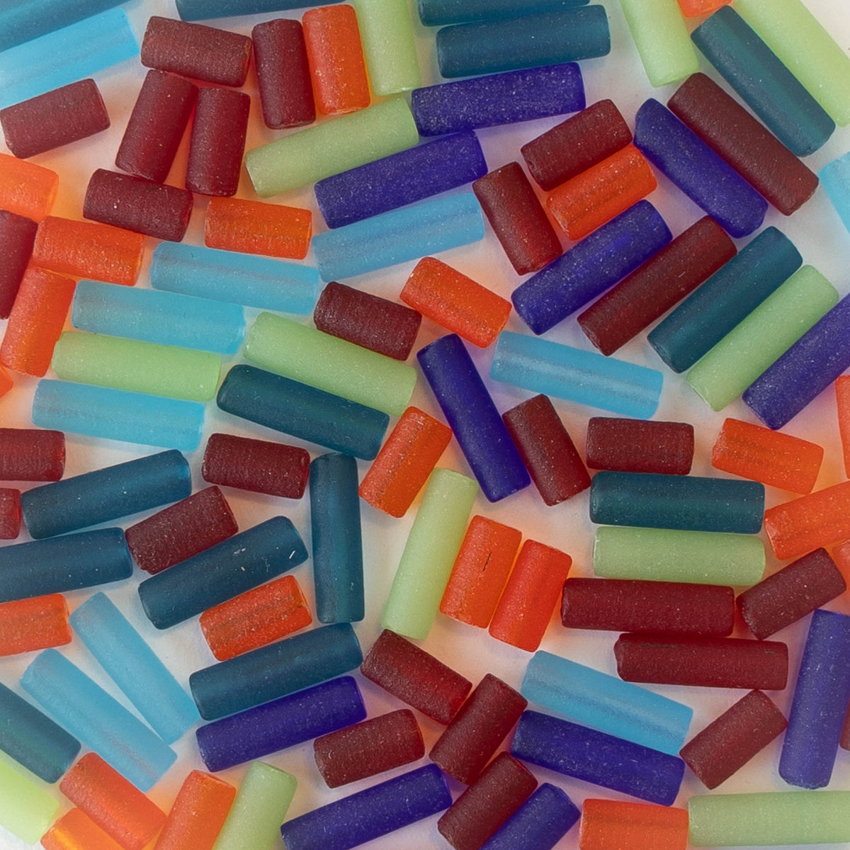 Frosted Glass Tube Beads for Jewelry Making – funkyprettybeads