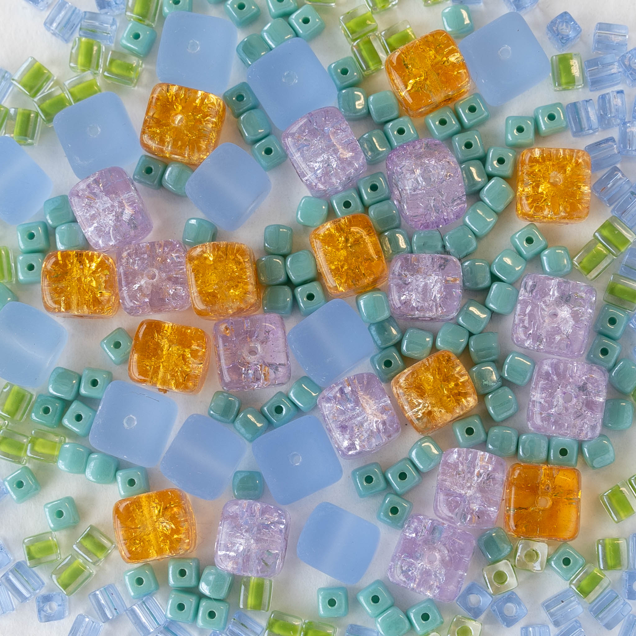 Cube Beads for Jewelry Making | Square Glass Beads – funkyprettybeads