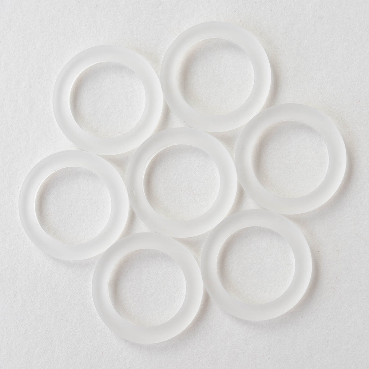 27mm Frosted Glass Rings - Crystal Matte - 2 Rings – funkyprettybeads