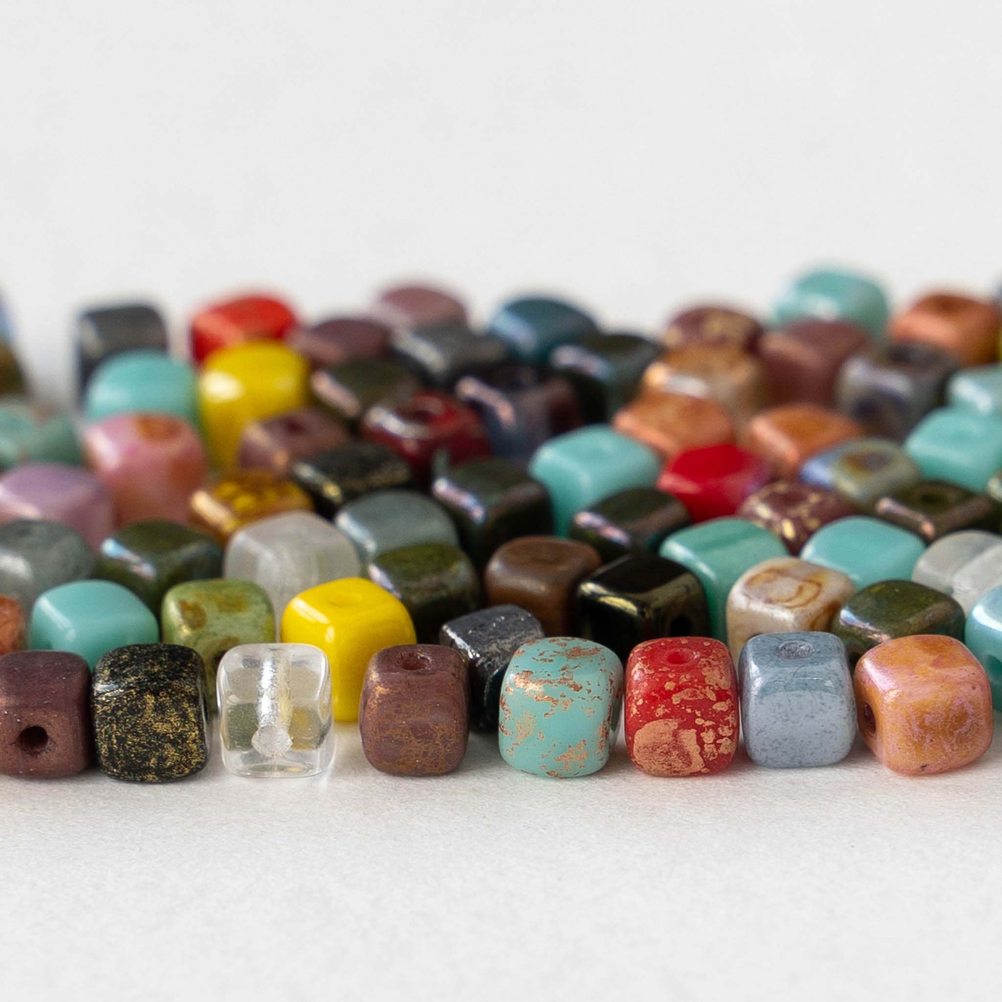 Cube Beads for Jewelry Making | Square Glass Beads – funkyprettybeads