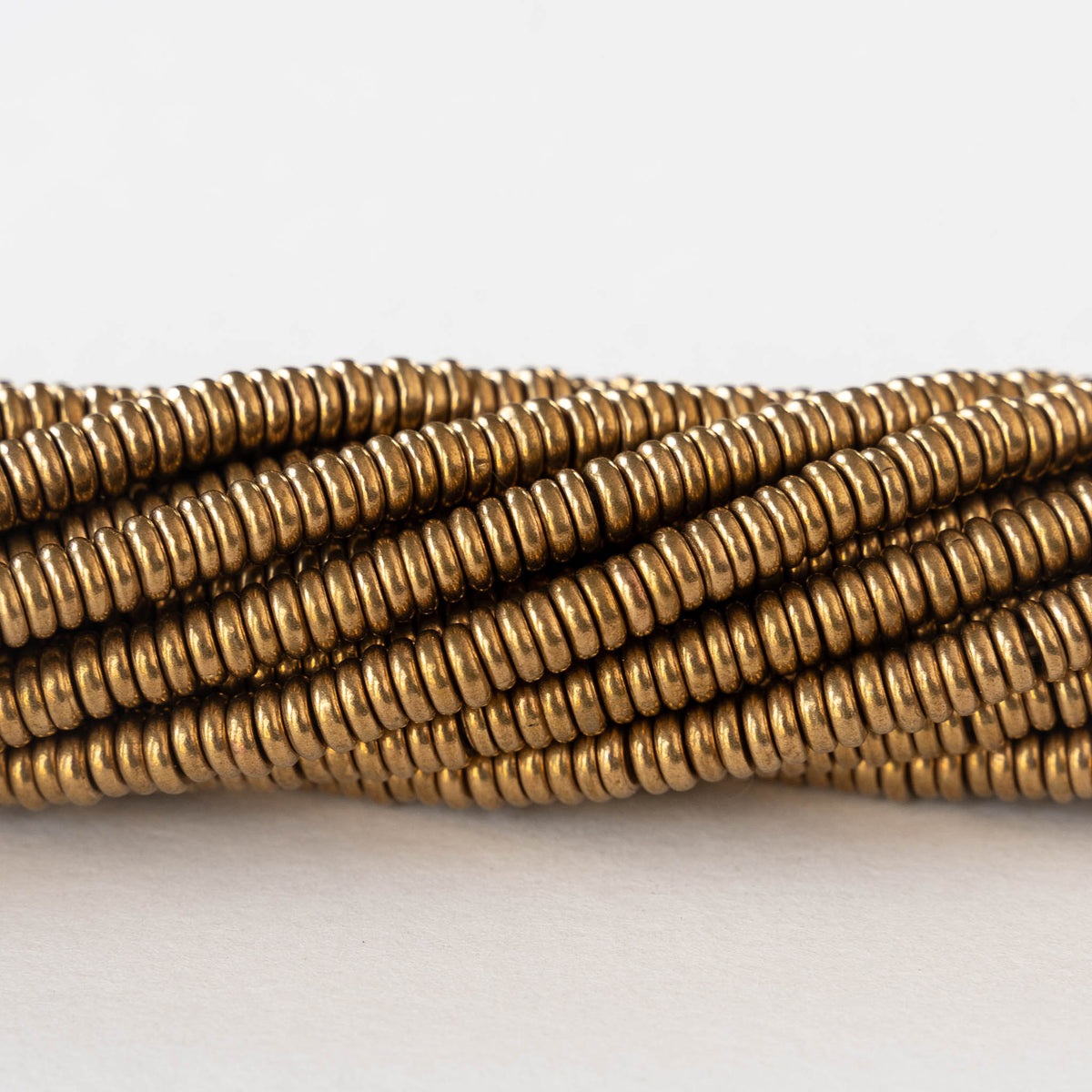 6mm Antique Brass Disk Beads - 4 inches – funkyprettybeads