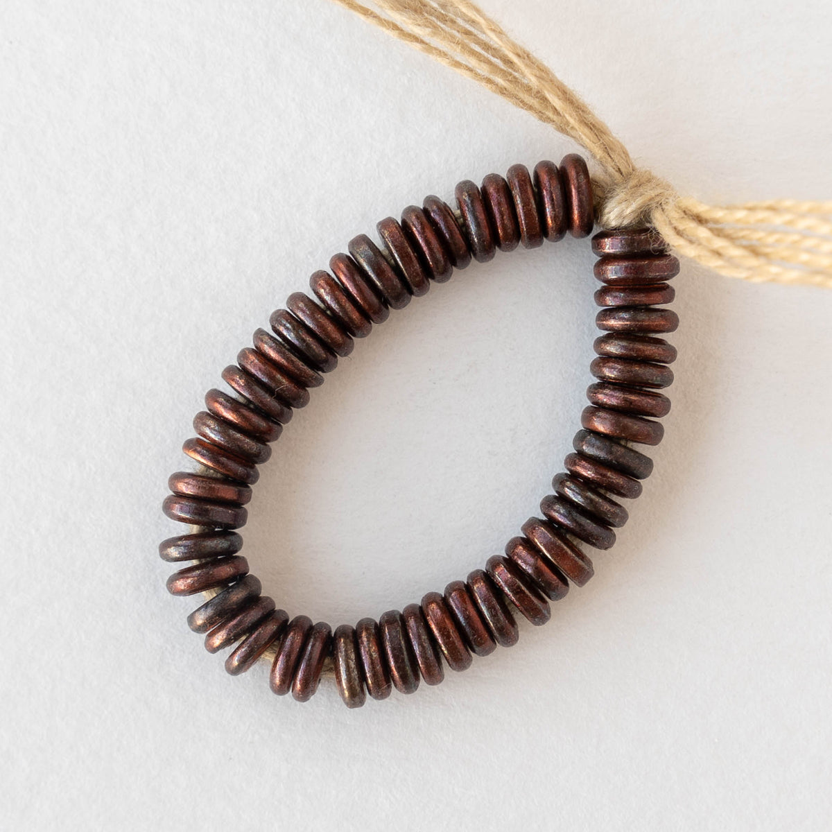 5mm Heishi Disk Beads - Oxidized Copper Plated Brass - 50 ...