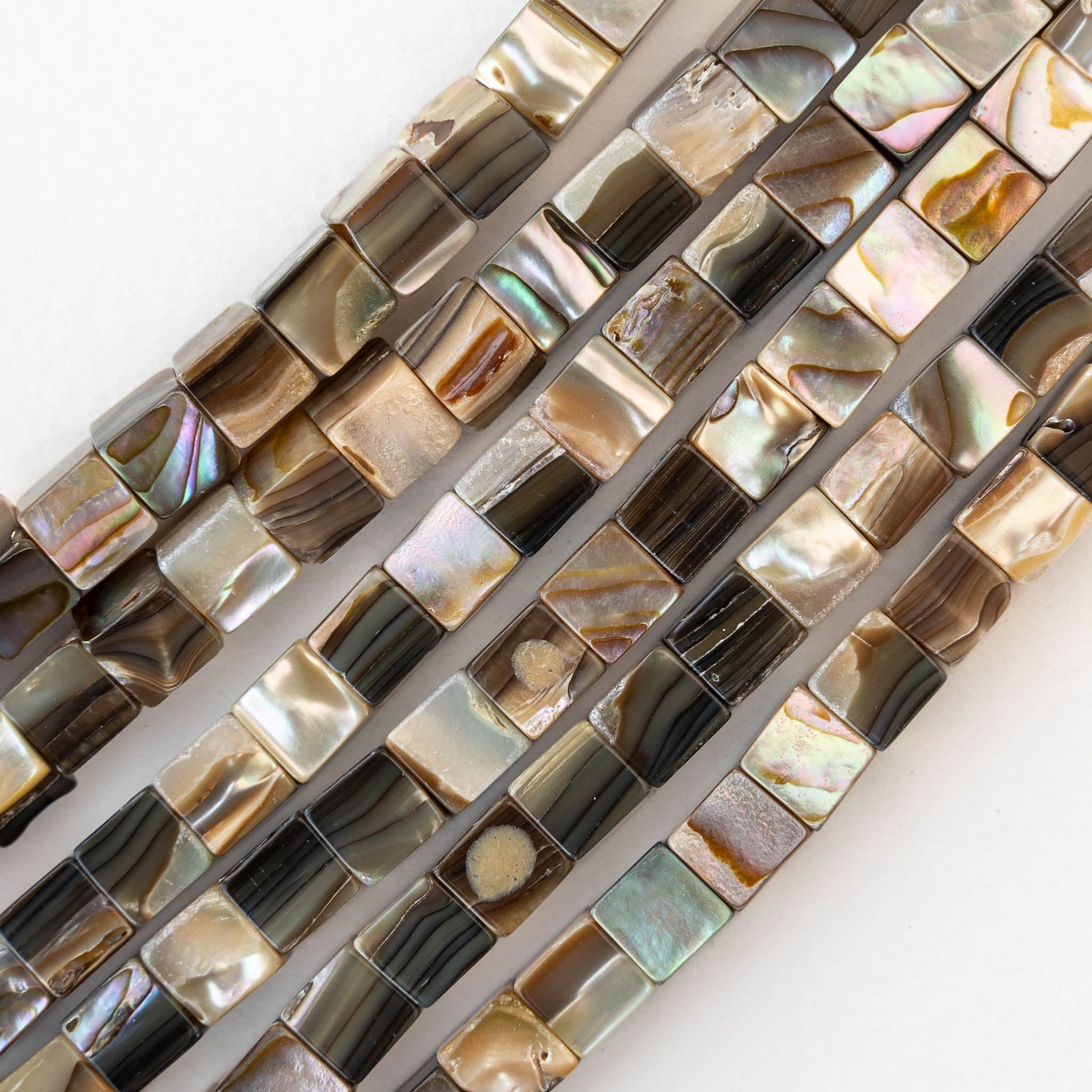 6mm Abalone Cube Beads - Half or Whole Strand – funkyprettybeads