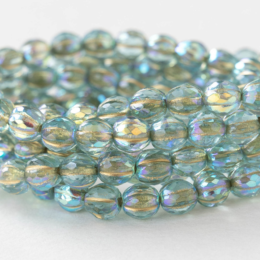 Round Firepolished Beads | Faceted Glass Beads – funkyprettybeads
