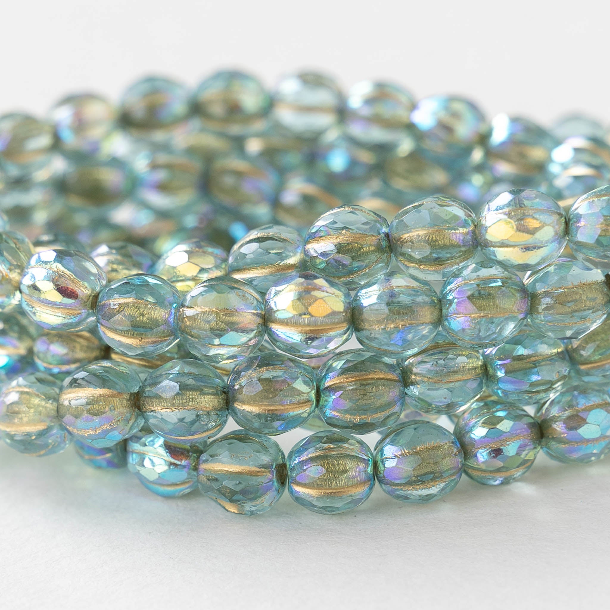 Round Firepolished Beads | Faceted Glass Beads – funkyprettybeads