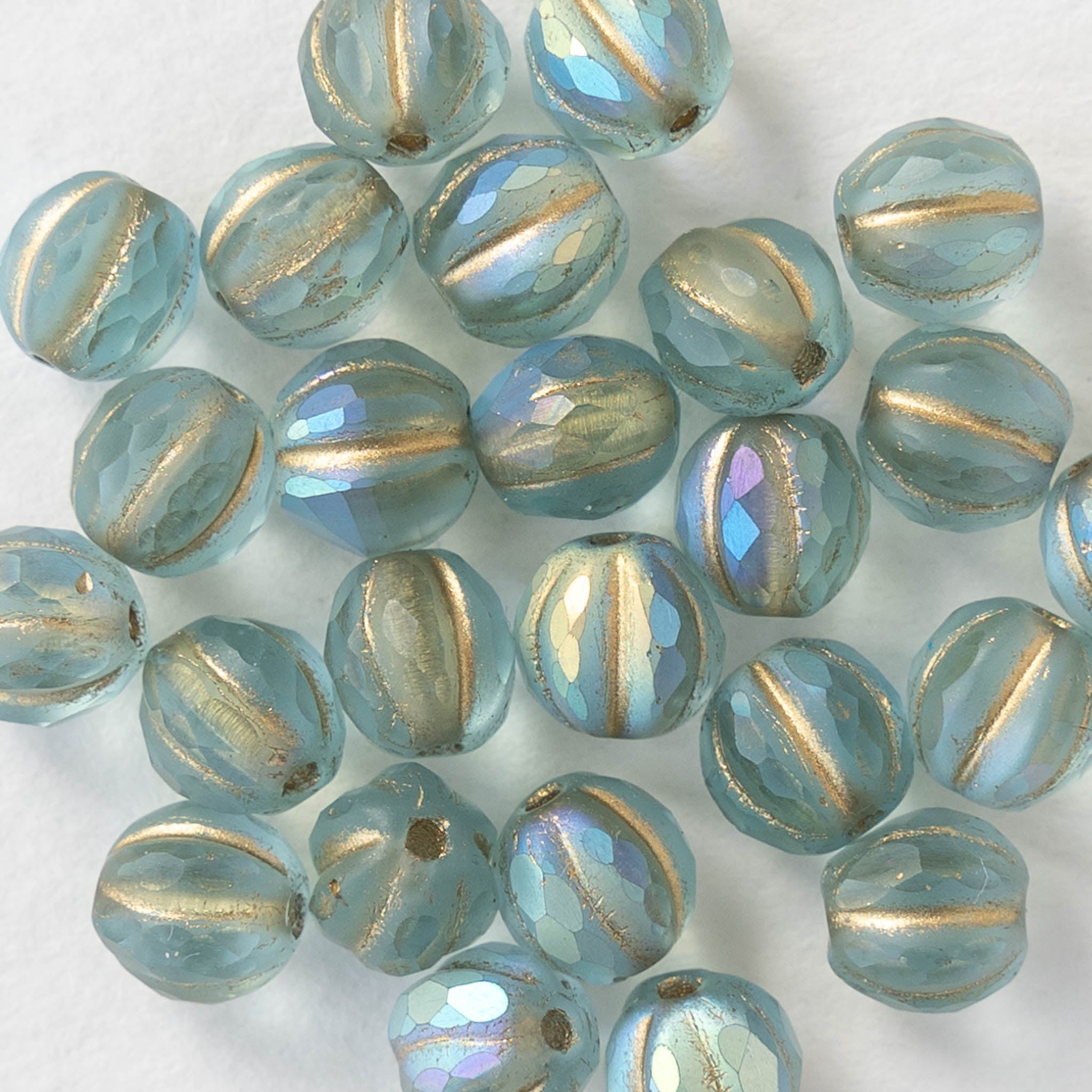 Round Firepolished Beads | Faceted Glass Beads – funkyprettybeads