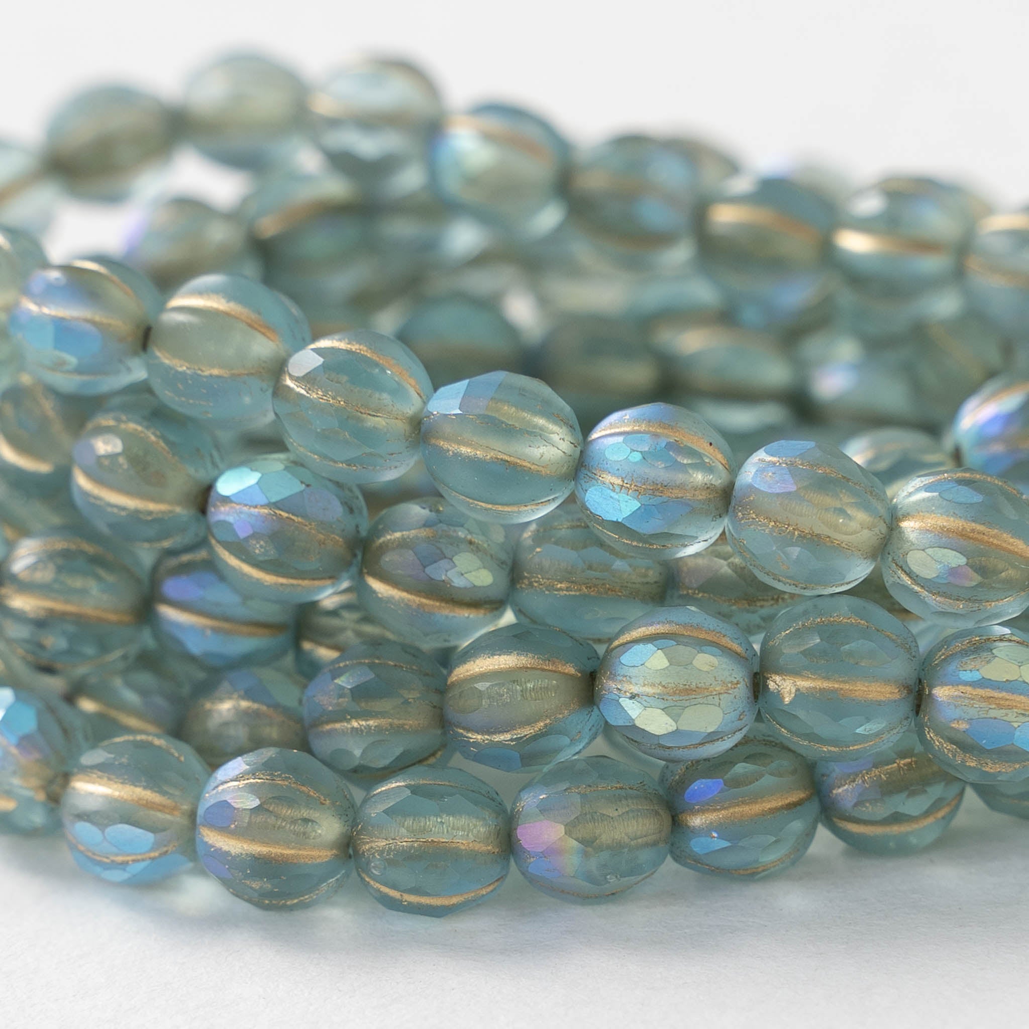 Round Firepolished Beads | Faceted Glass Beads – funkyprettybeads