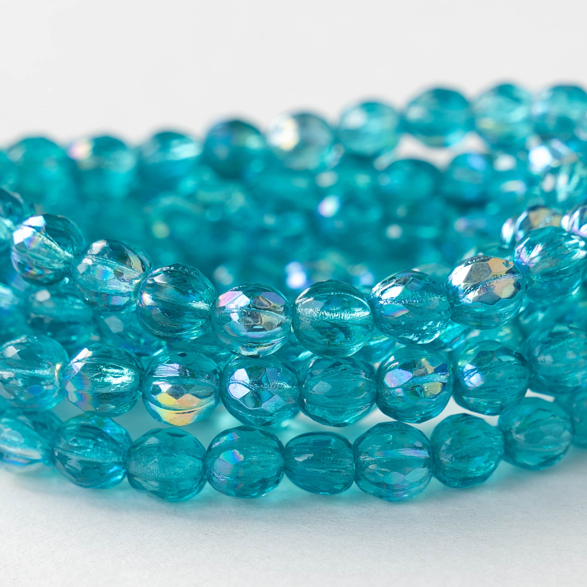 Round Firepolished Beads | Faceted Glass Beads – funkyprettybeads