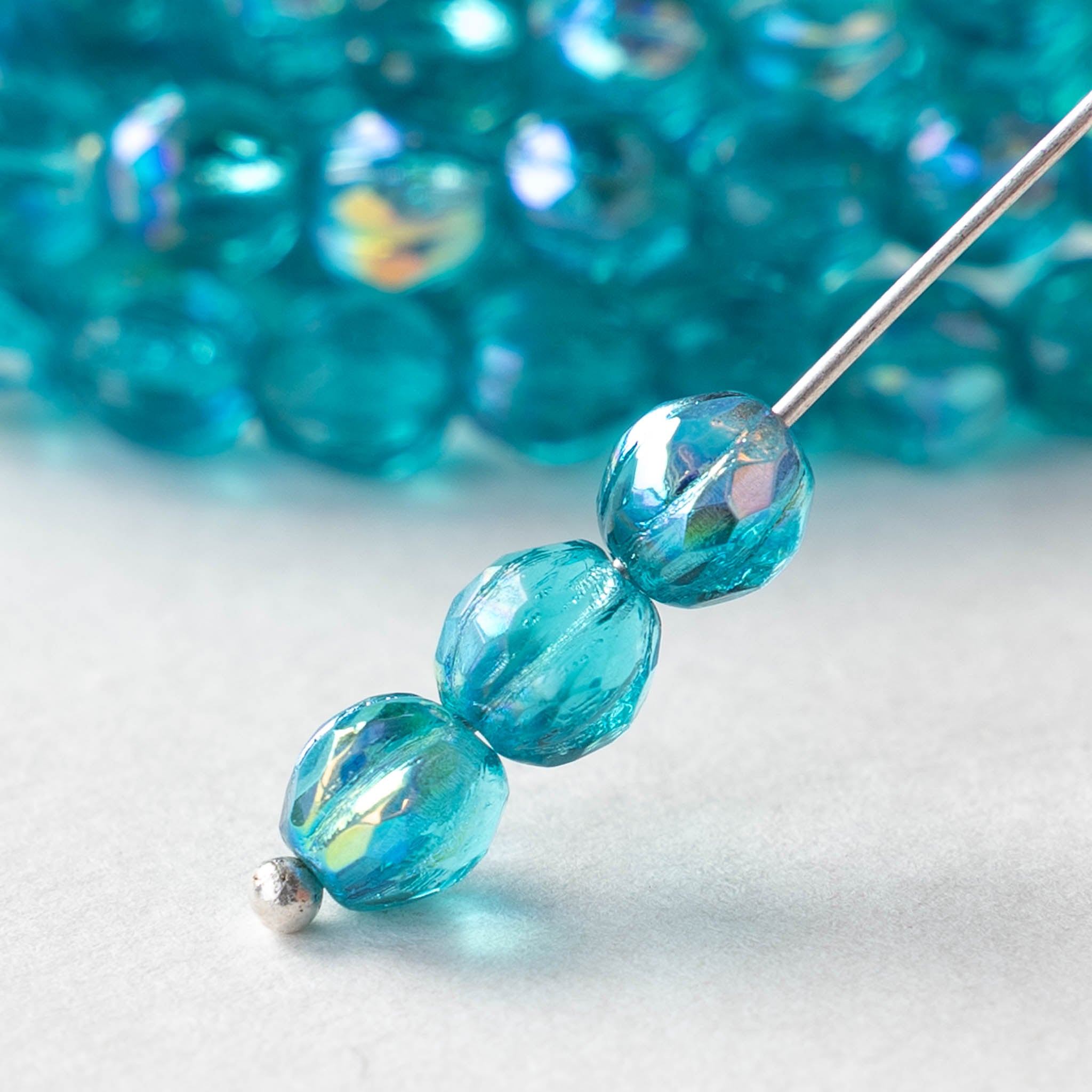 Round Firepolished Beads | Faceted Glass Beads – funkyprettybeads