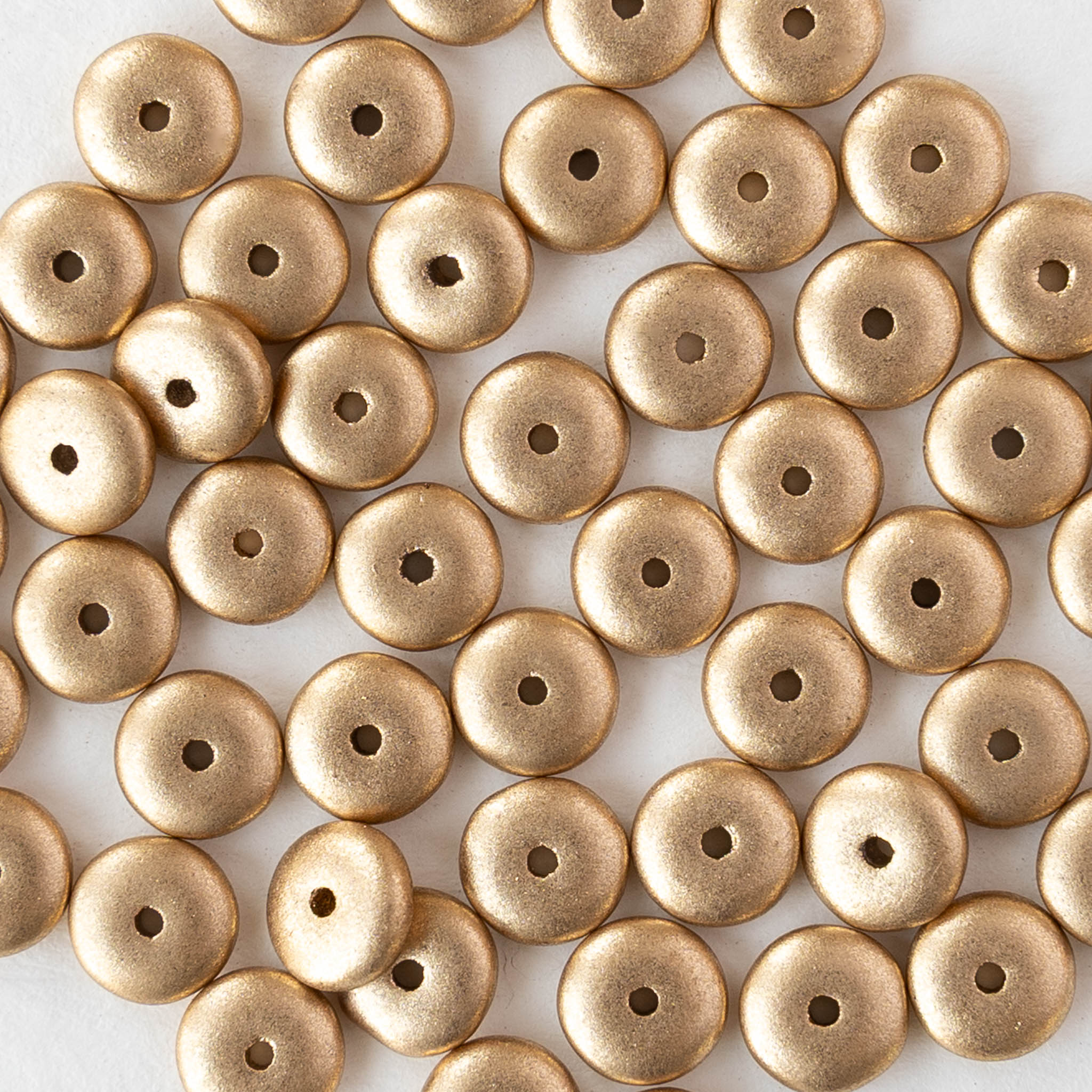 6mm Rondelle Beads - Aztec Gold - 50 beads – funkyprettybeads