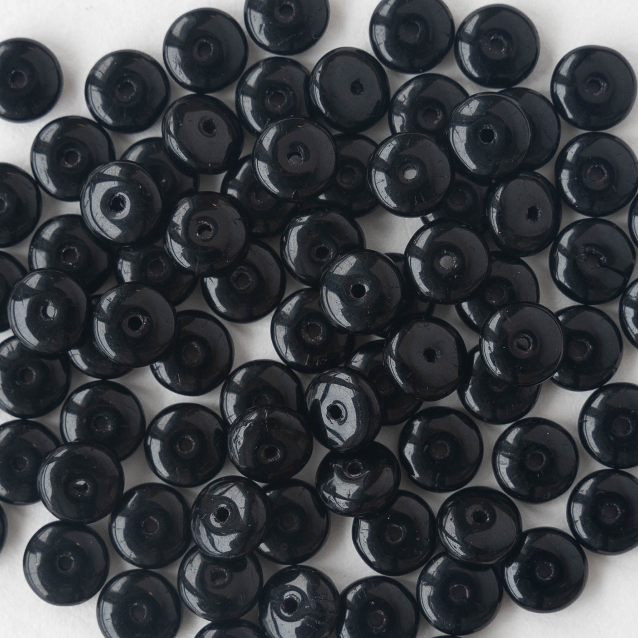 8mm Glass Rondelle Beads Opaque Dark Red Czech Glass Beads