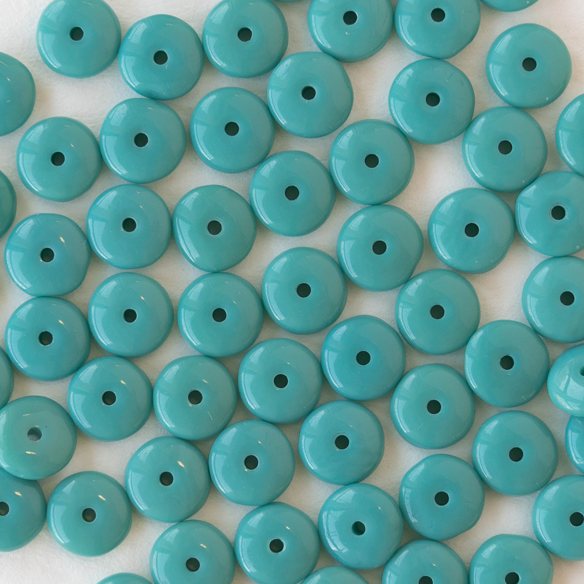 8mm Glass Rondelle Beads Opaque Dark Red Czech Glass Beads