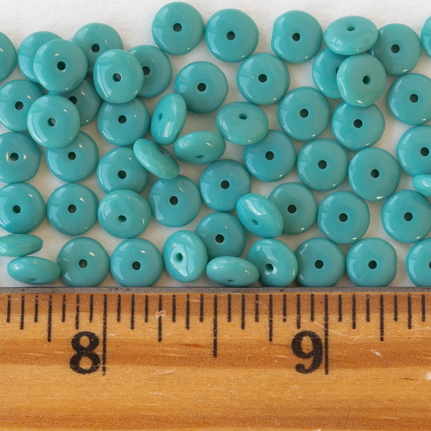 8mm Glass Rondelle Beads Opaque Dark Red Czech Glass Beads