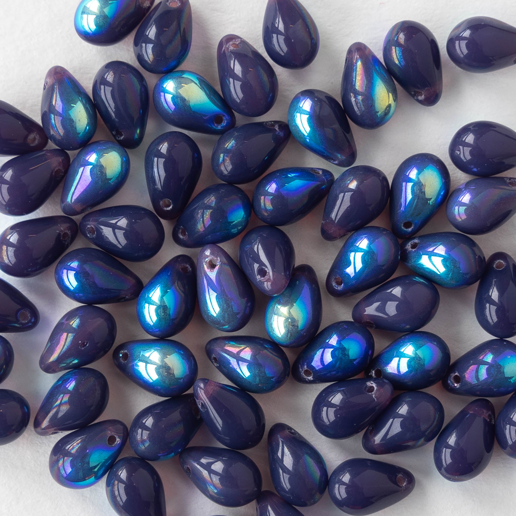 4x6mm Glass Teardrop Beads - Light Green - Czech Teardrop Beads ...