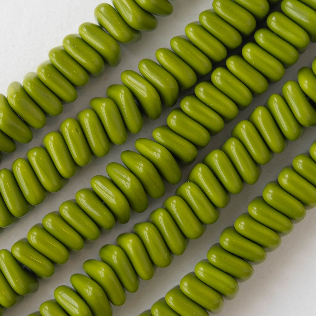 8mm Wavy Tile Bead - Opaque Lime Green - 50 Beads – funkyprettybeads