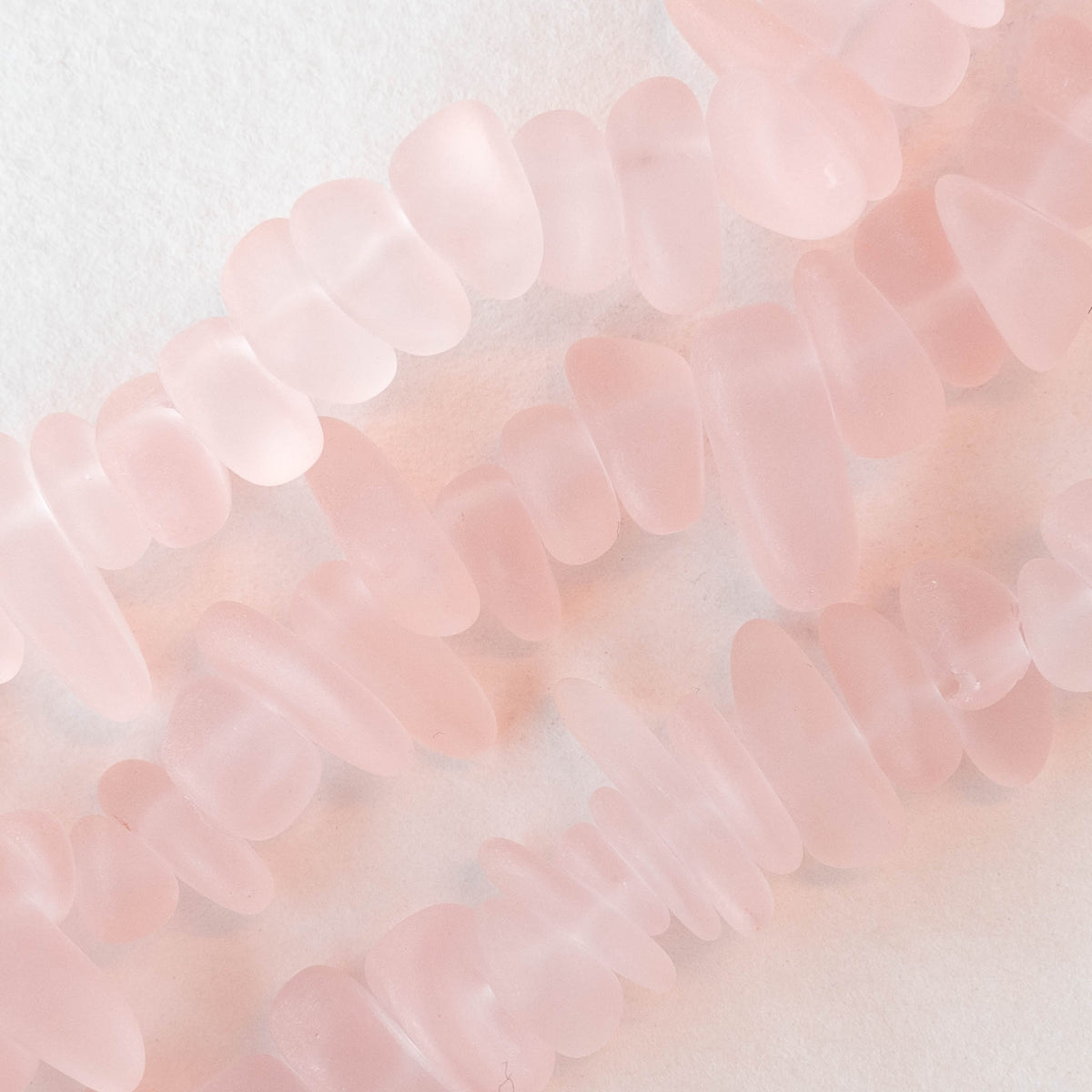 Frosted Glass Pebbles - Soft Peach - 50 Beads – funkyprettybeads