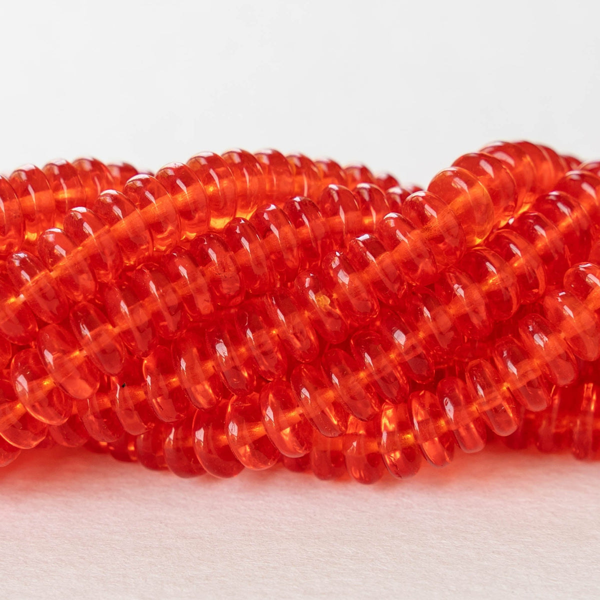 8mm Rondelle Beads - Orange Hyacinth - Czech Glass Beads – funkyprettybeads