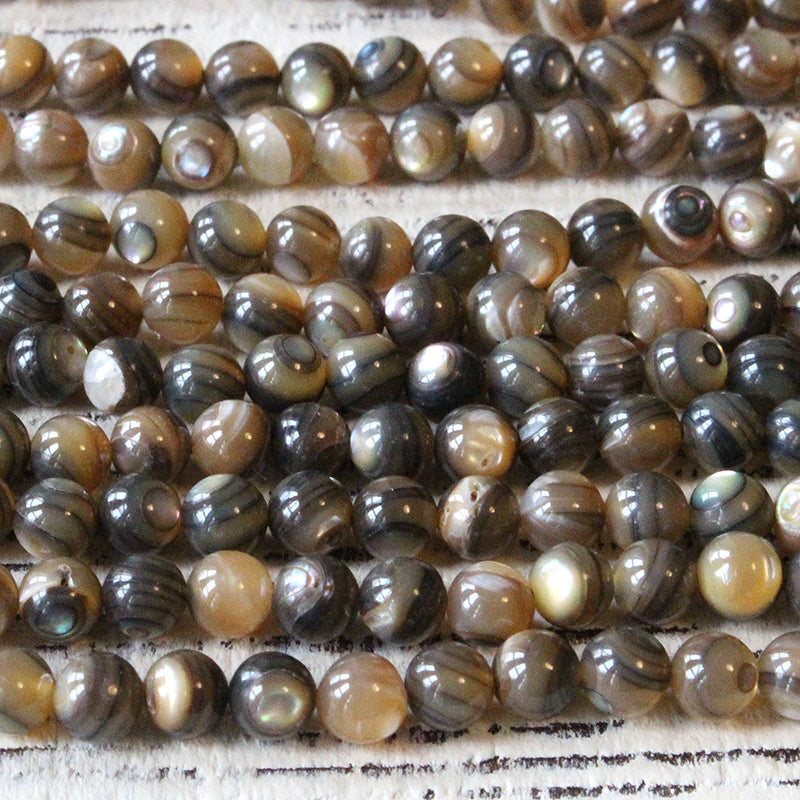4mm Round Abalone Beads - 8 Inches – funkyprettybeads