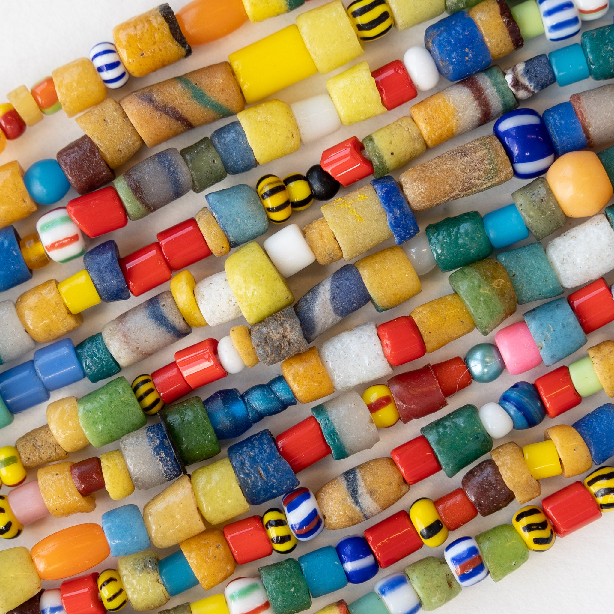 African Sand Bead Mix - Mixed Sizes and Colors ~5-9mm - 36 Inch Strand ...